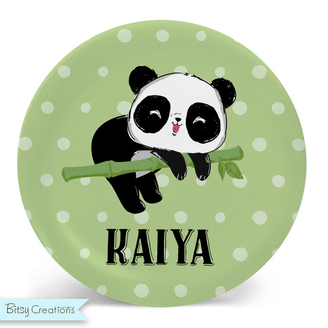 Personalized Panda Plate - Custom Plate Bowl Placemat Mug or Set With ...