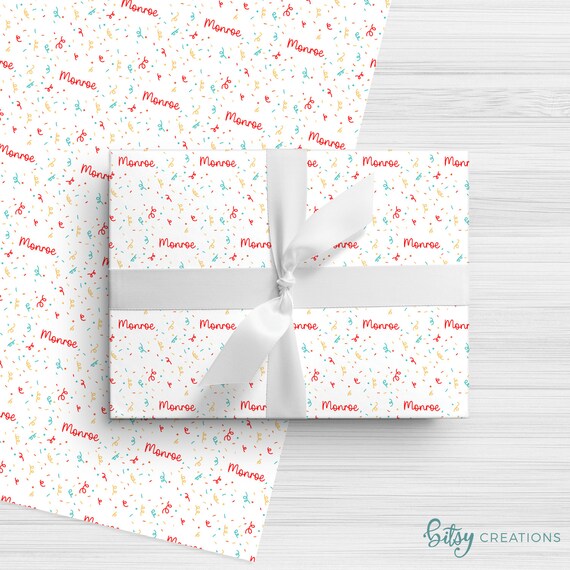 Personalized Birthday Wrapping Paper Colorful Confetti - Etsy