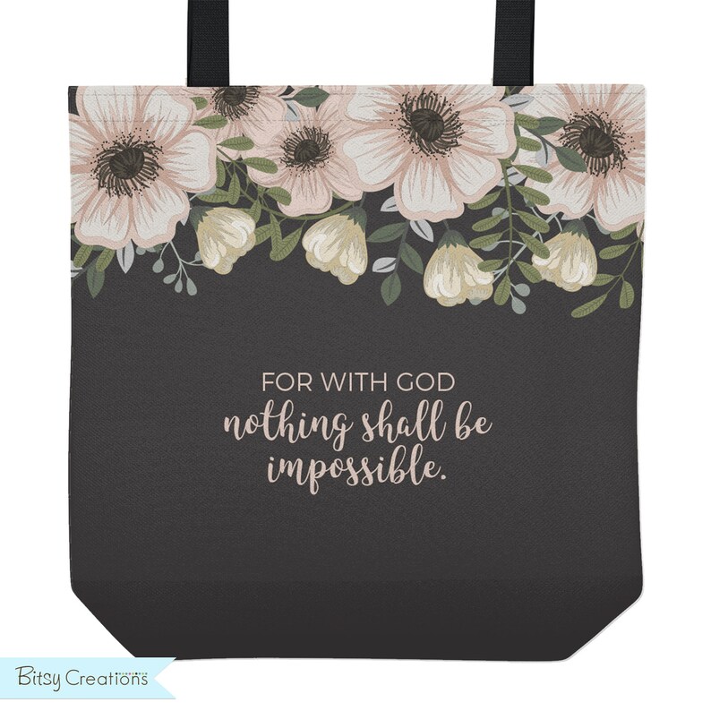 Personalized Church Tote Bag Bible Verse Three Sizes to - Etsy
