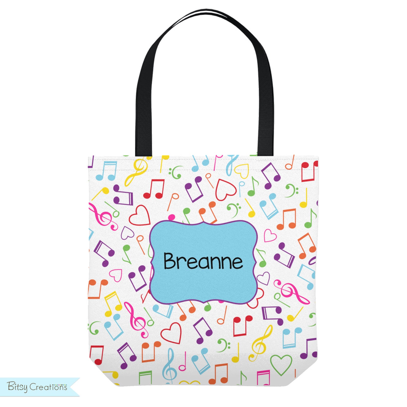 Music Notes Tote Bag Personalized Tote for Kids Music - Etsy