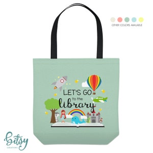 Personalized Library Tote Bag - Custom Made Library Book Bag - Three ...