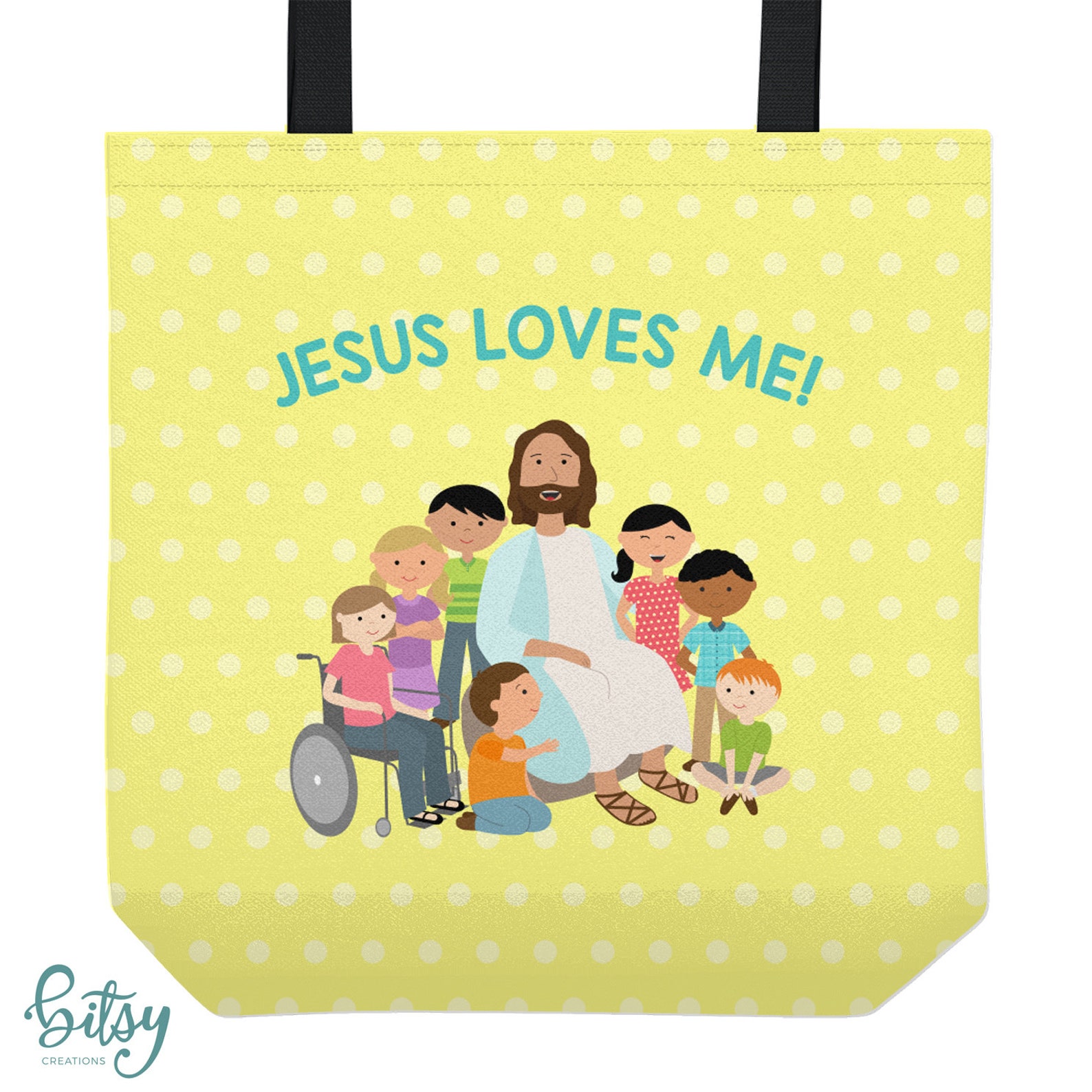 Jesus Loves Me Tote Bag Personalized Church Bag for Kids - Etsy