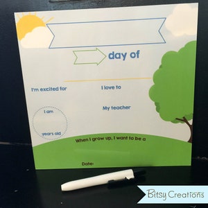 Dry Erase First Day of School Sign - Last Day of School Sign - Reusable ...