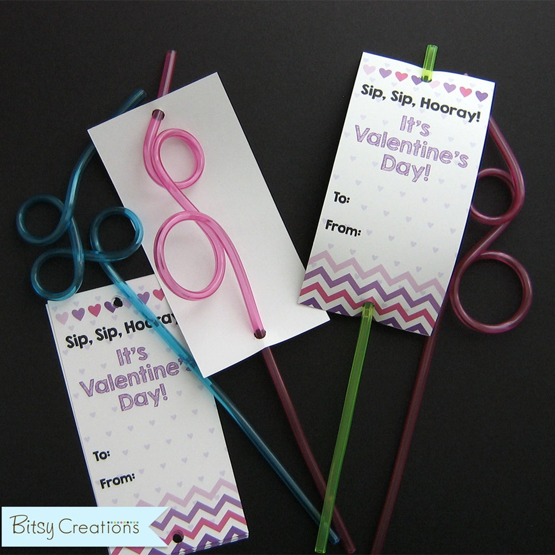 PRINTABLE Valentine Silly Straw Cards for Valentine's Day | Etsy
