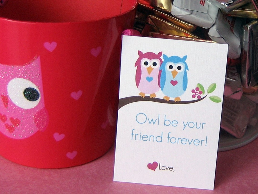 Printable Owl Valentines for Kids Digital File Instant - Etsy