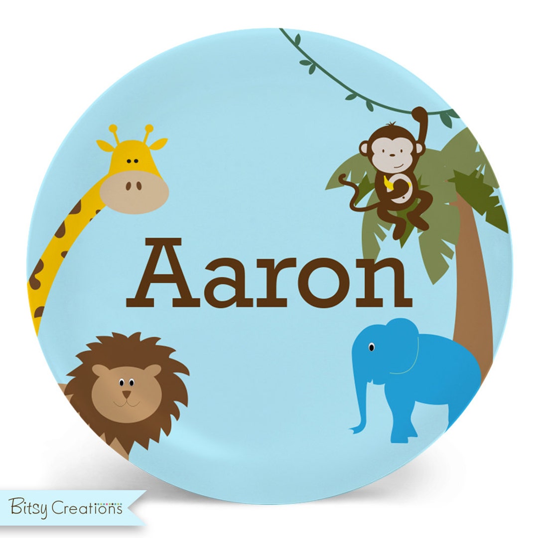 Jungle Plate - Jungle Animals Melamine Bowl or Plate Personalized With ...
