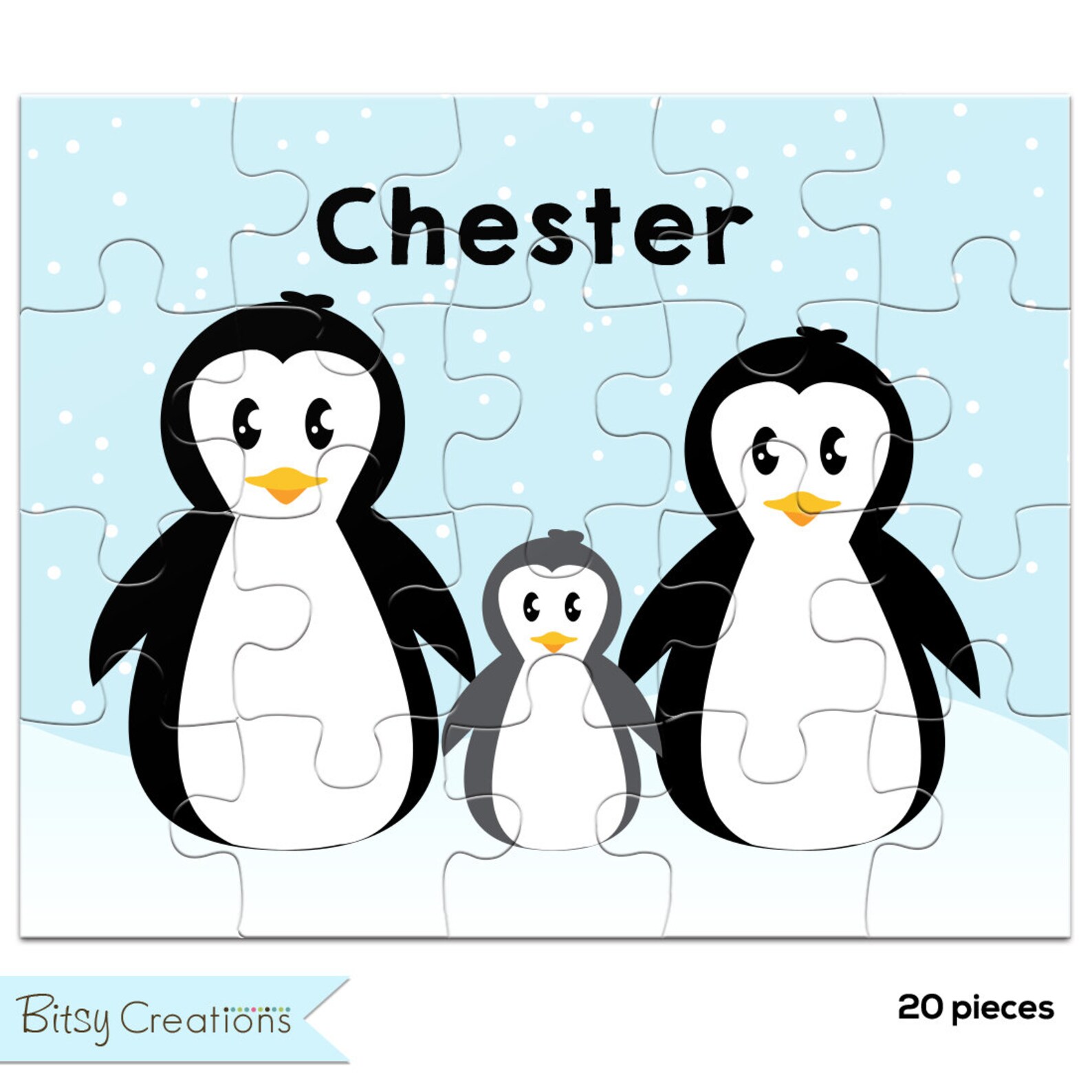 Penguin Puzzle Personalized Puzzle for Kids Jigsaw Puzzle | Etsy