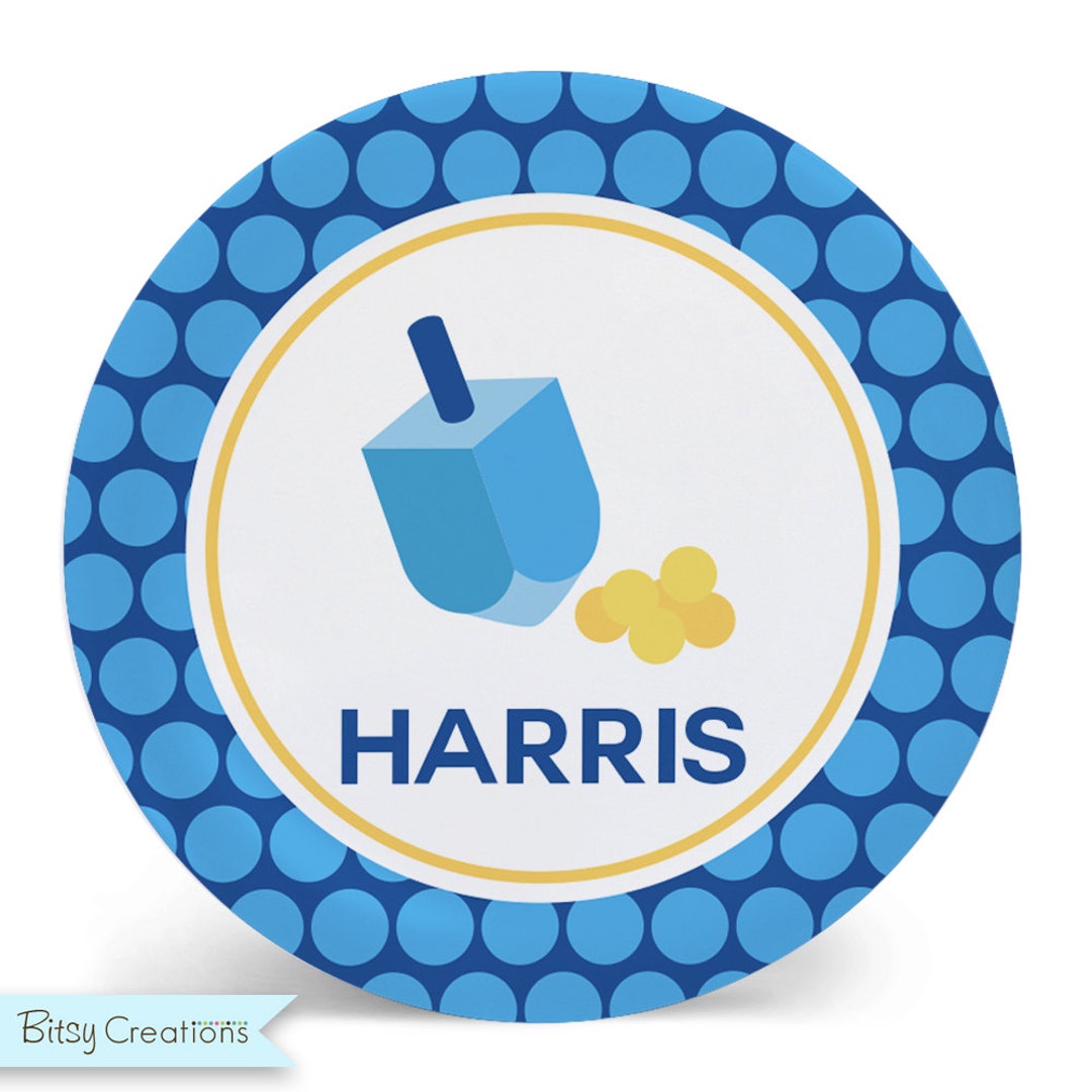 Hanukkah Melamine Bowl and Plate Set - Hanukkah Dreidel Plate Chanukah ...