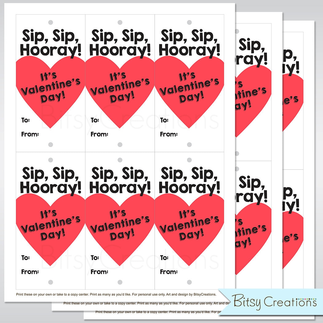PRINTABLE Valentine Silly Straw Cards for Valentine's Day - Red Heart ...