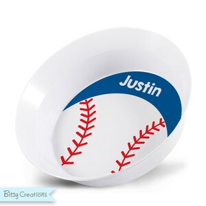 Baseball Plate - Child's Plate - Child's Bowl - Baseball Melamine Bowl ...