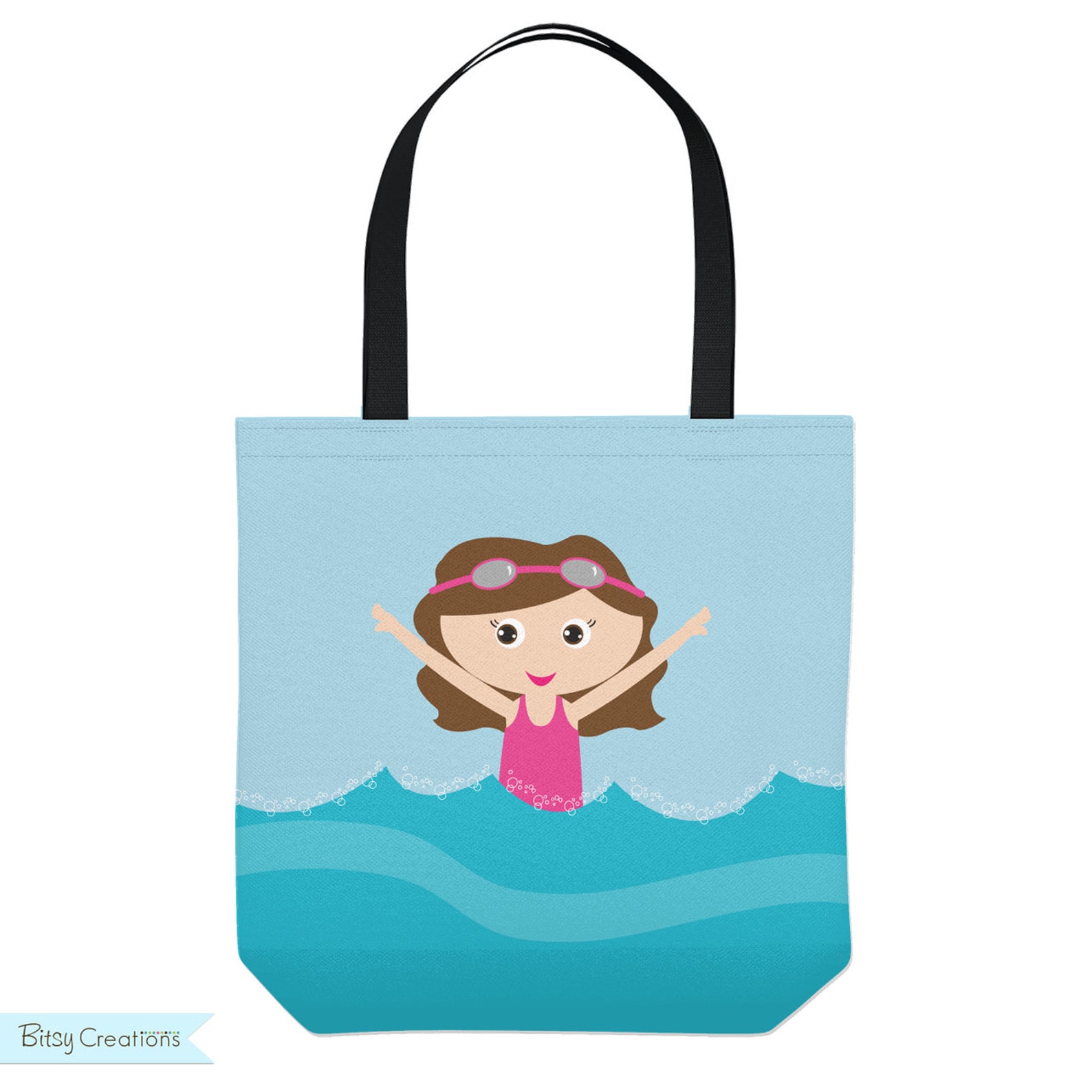 Swim Tote Bag Personalized Bag for Girls Three Sizes to - Etsy