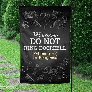 Do Not Disturb Sign - Online Learning Garden Flag - Chalkboard Style ...