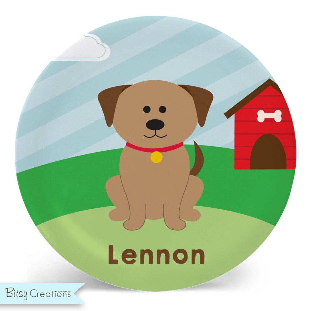 Dog Plate - Child's Plate - Child's Bowl - Dog Melamine Bowl or Plate ...
