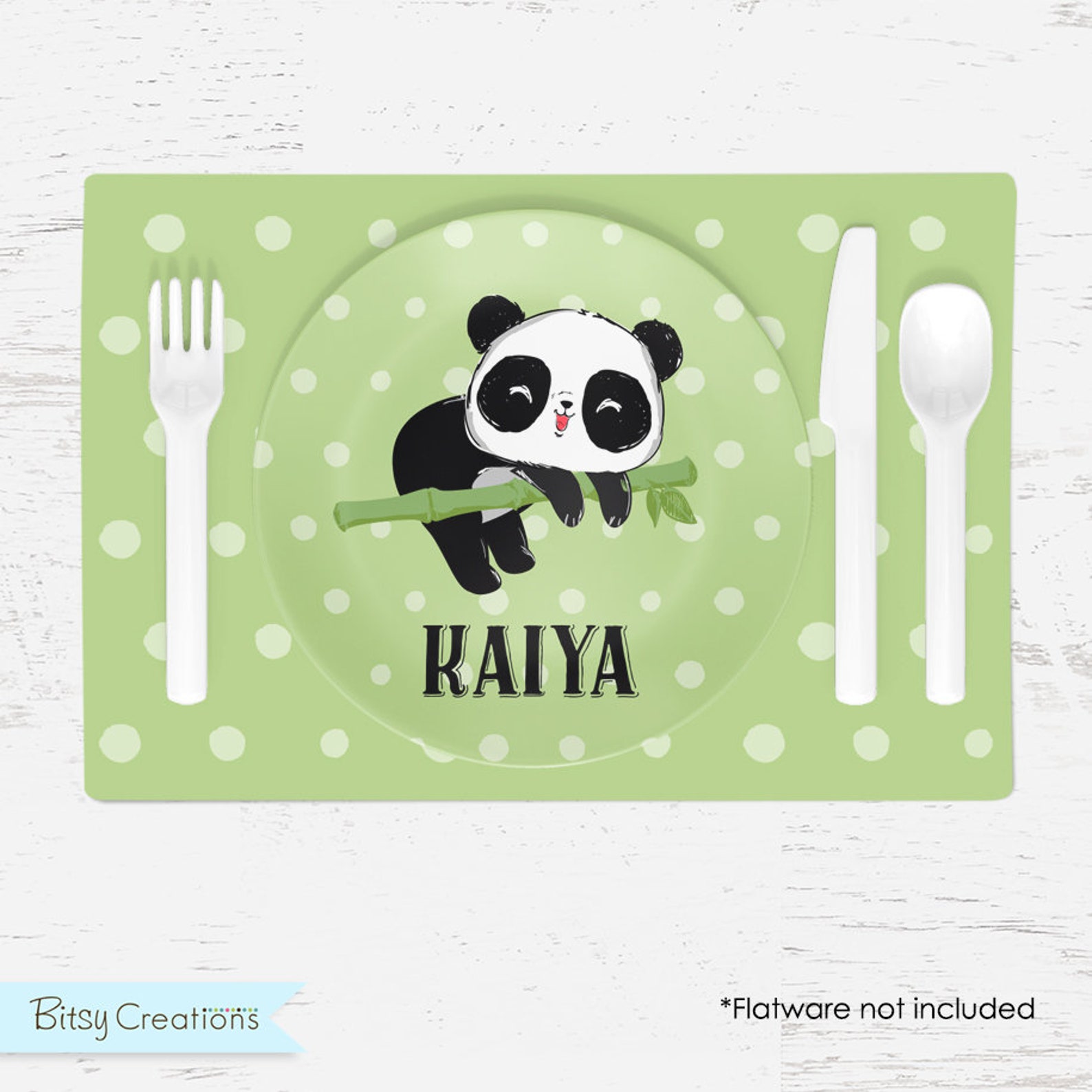 Personalized Panda Plate - Custom Plate Bowl Placemat Mug or Set With ...