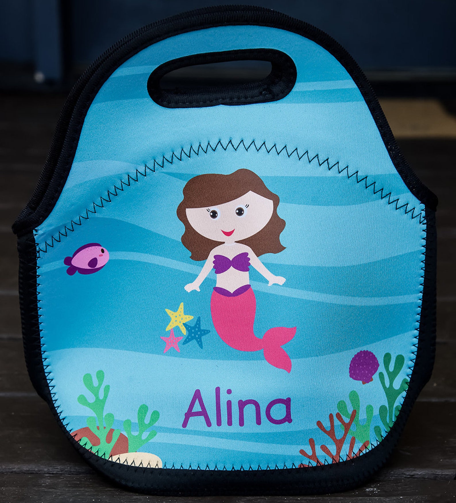 Mermaid Lunch Tote - Choose Hair, Skin, Eye Color - Personalized Lunch ...