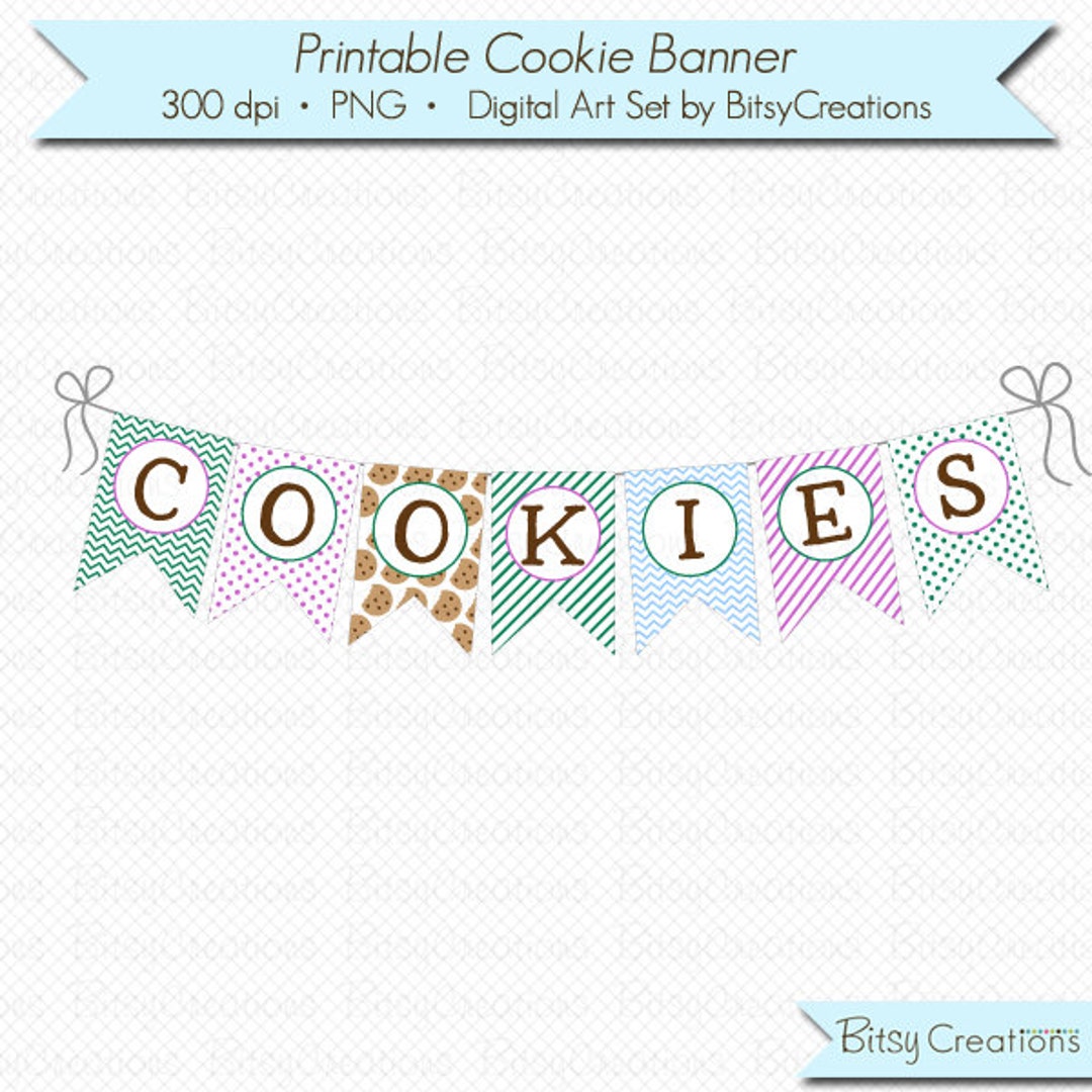 PRINTABLE Cookie Banner by Bitsycreations Instant Download - Etsy
