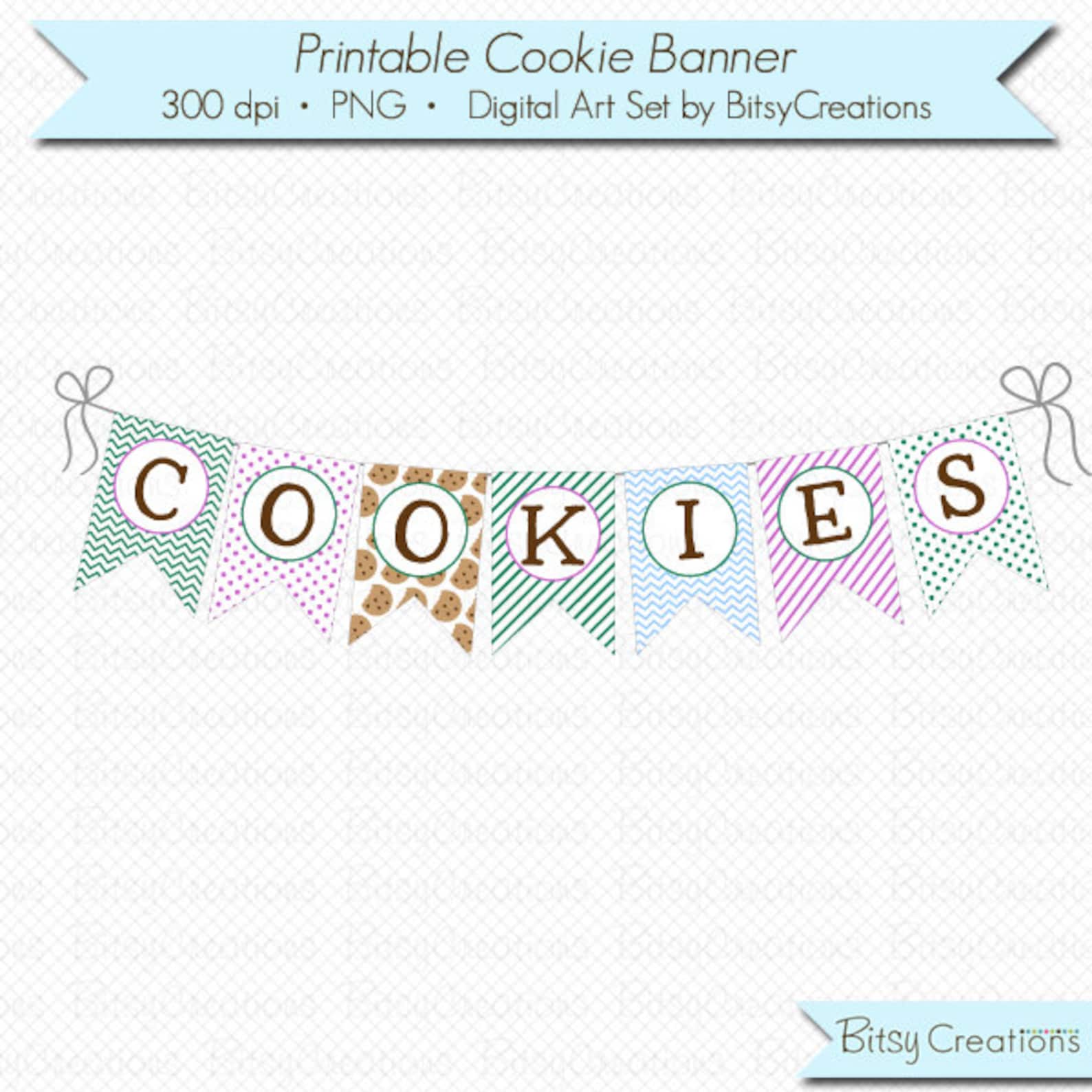 PRINTABLE Cookie Banner by Bitsycreations Instant Download - Etsy