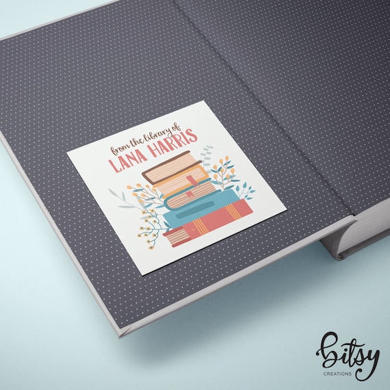 Personalized Bookplate Stickers 20 Square Stickers Stack - Etsy