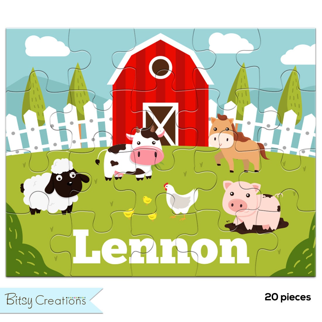 Rompecabezas de la granja de los niños Rompecabezas | Etsy