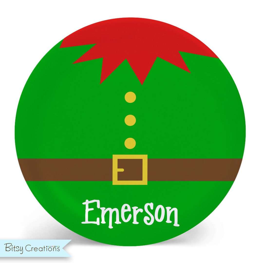 Christmas Plate - Elf Belly Plate or Bowl - Child's Plate - Child's ...