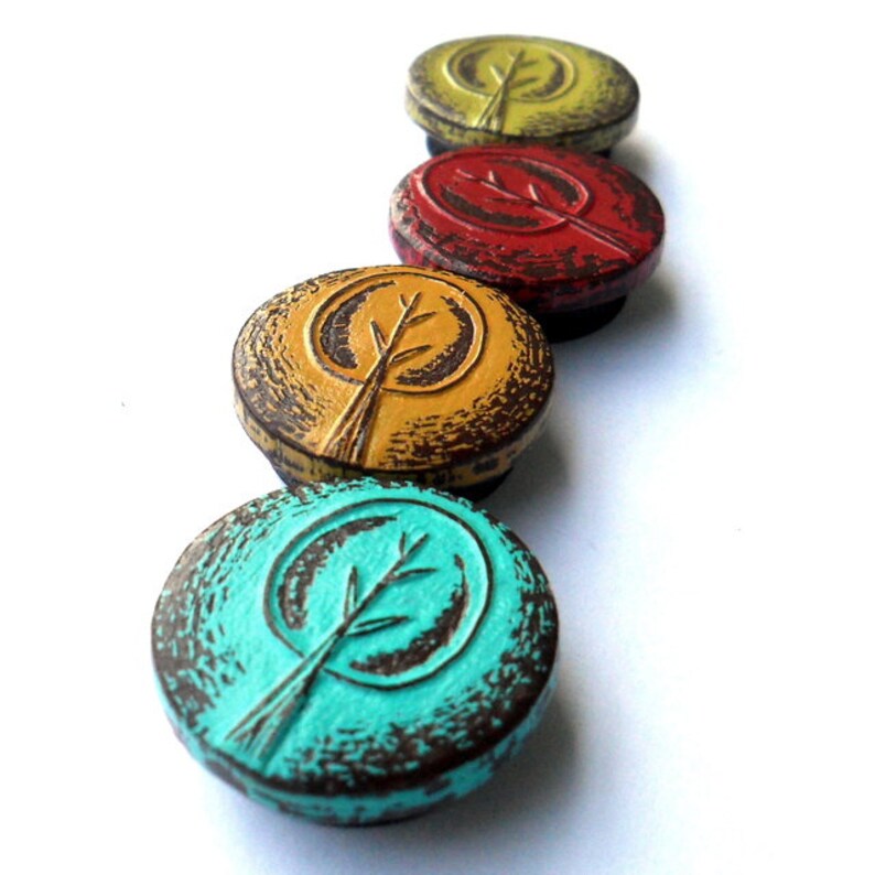 Retro Tree Magnet Set Refrigerator Magnets Co-worker Gift | Etsy