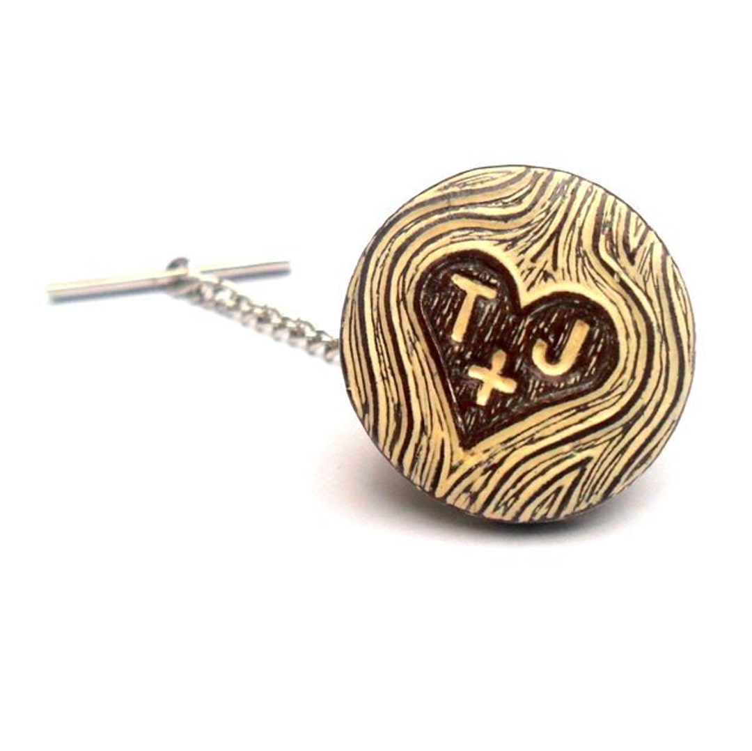 Personalized Tie Tack Custom Tie Tack Carved Initials Faux - Etsy Denmark
