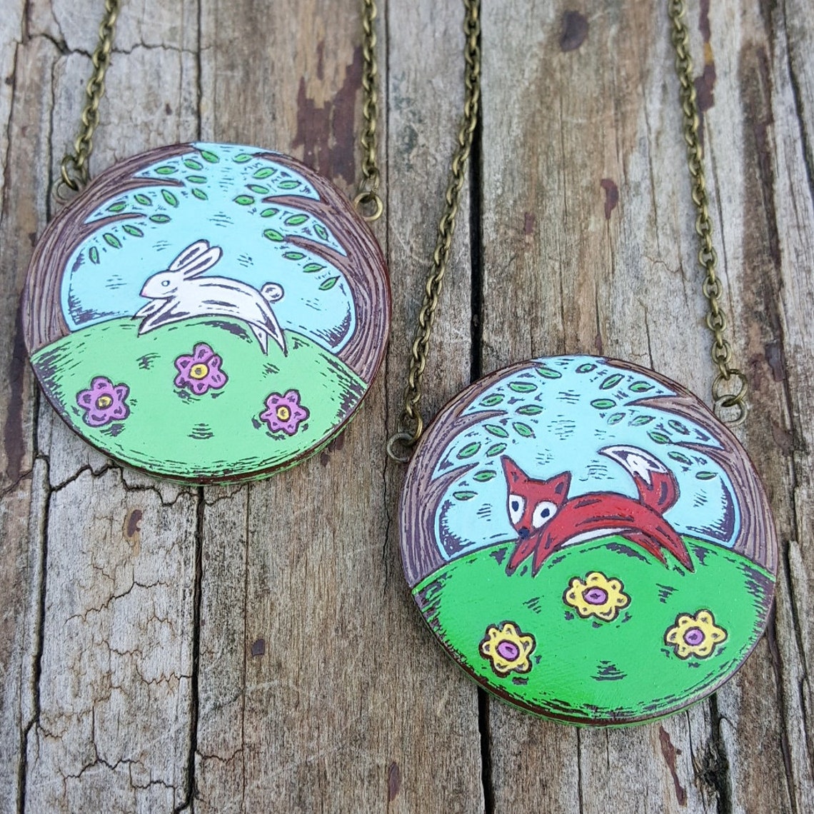 Red Fox Necklace Woodland Fox Pendant Fox Jewelry | Etsy