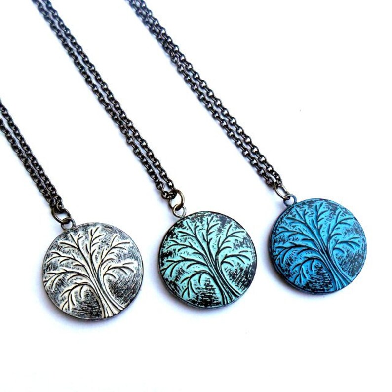 Rustic Blue Winter Tree Necklace Winter Hibernation Tree | Etsy