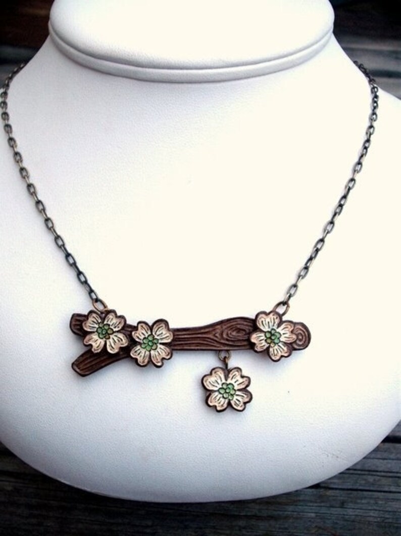 Tree Branch Necklace. Dogwood Necklace. Dogwood Flower | Etsy