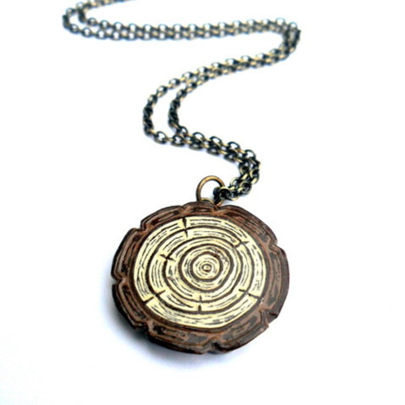 Wood Slice Necklace - Etsy