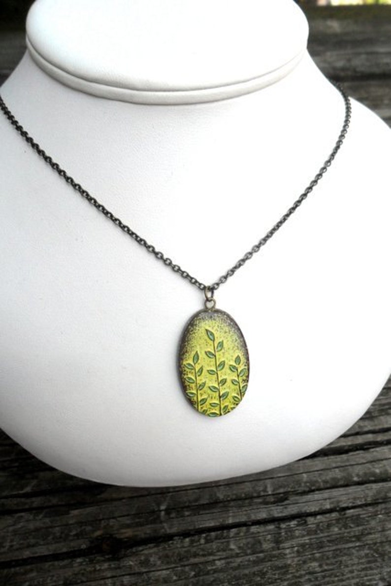 Rustic Yellow and Green Plant Sprouts Necklace Plant Jewelry | Etsy