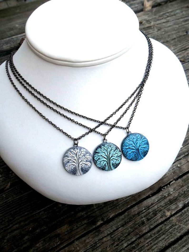 Rustic Blue Winter Tree Necklace Winter Hibernation Tree | Etsy