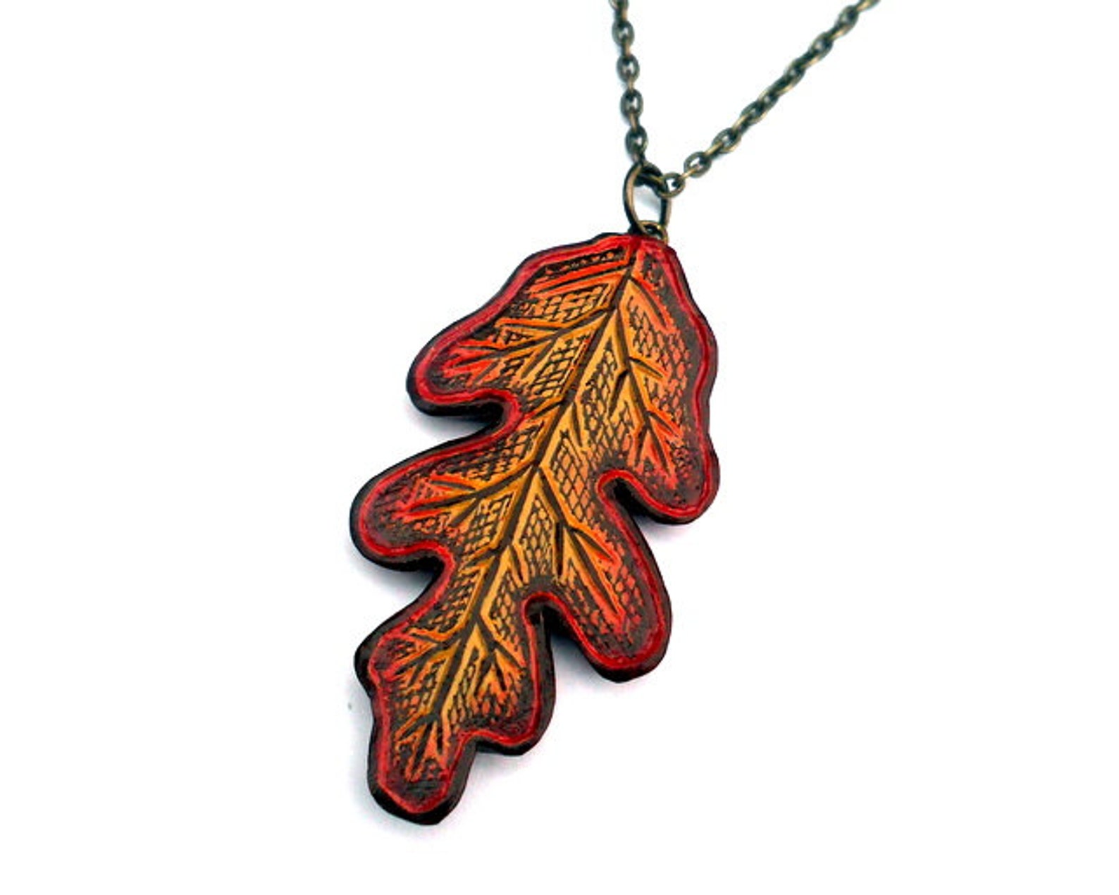 Rustic Oak Leaf Necklace Leaf Jewelry Fall Jewelry Oak Leaf - Etsy
