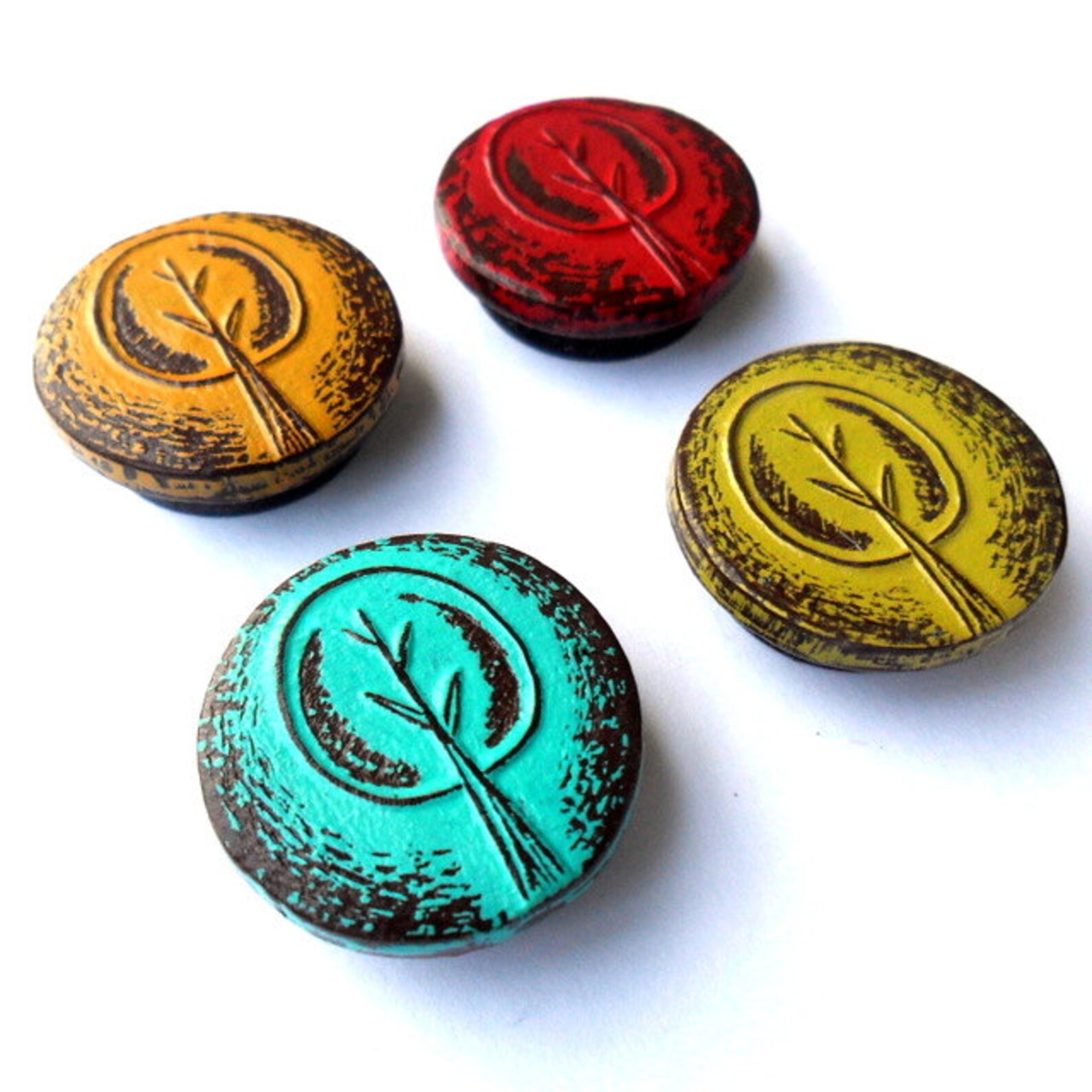 Retro Tree Magnet Set Refrigerator Magnets Co-worker Gift - Etsy