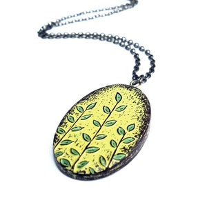 Rustic Yellow and Green Plant Sprouts Necklace Plant Jewelry - Etsy