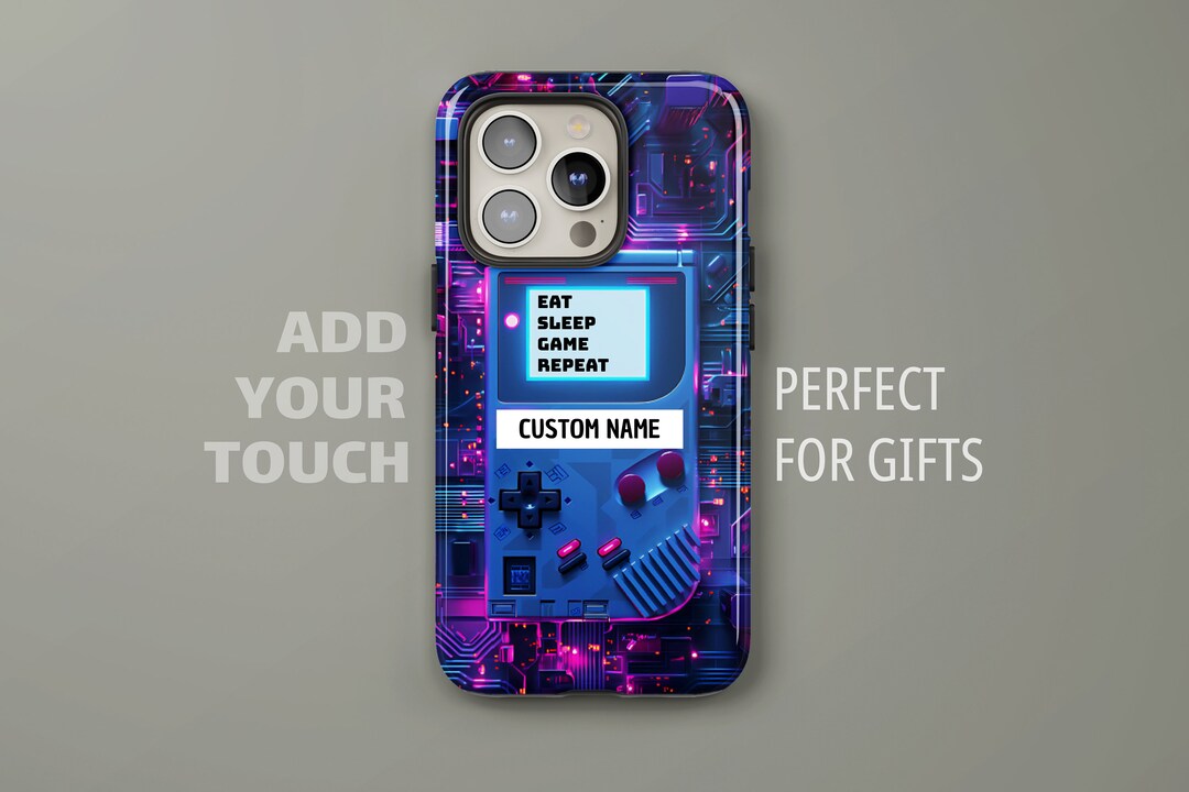 Personalized Retro Gamer Gaming Custom Name Phone Case, Gift for Him ...
