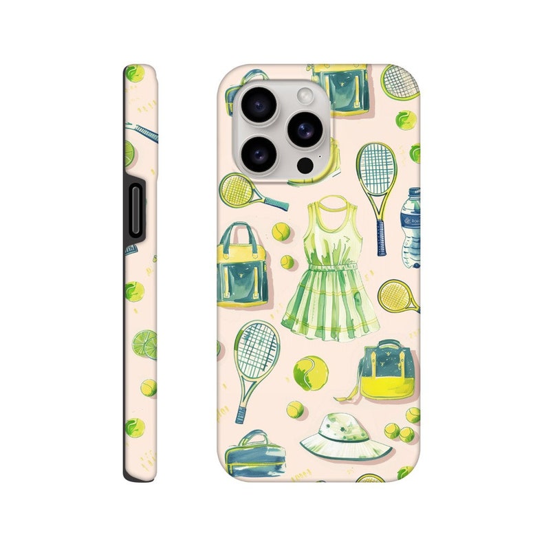 Tennis Wimbledon Illustrated Phone Case, Aesthetic Phone Cover Gift ...