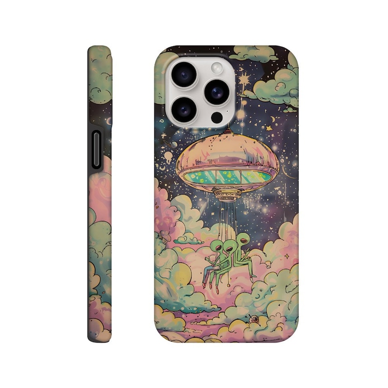Psychedelic Alien Abduction UFO Spaceship Phone Case, Alien Obsessed ...