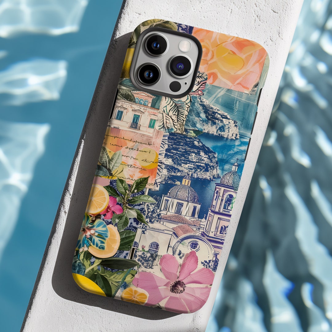 Italy Amalfi Coast Collage Phone Case, Italian Summer Phone Cover ...