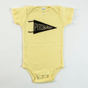 Pittsburgh Pennant Baby One Piece Bodysuit - Etsy