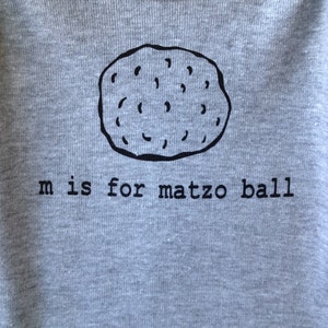 M is for Matzo Ball Baby One-piece (heather Gray) - Etsy