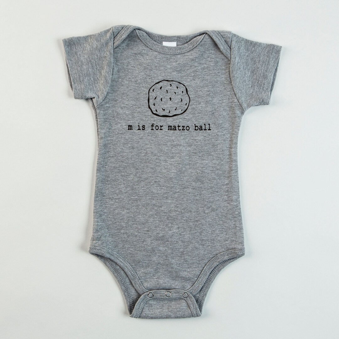 M is for Matzo Ball Baby One-piece (heather Gray) - Etsy