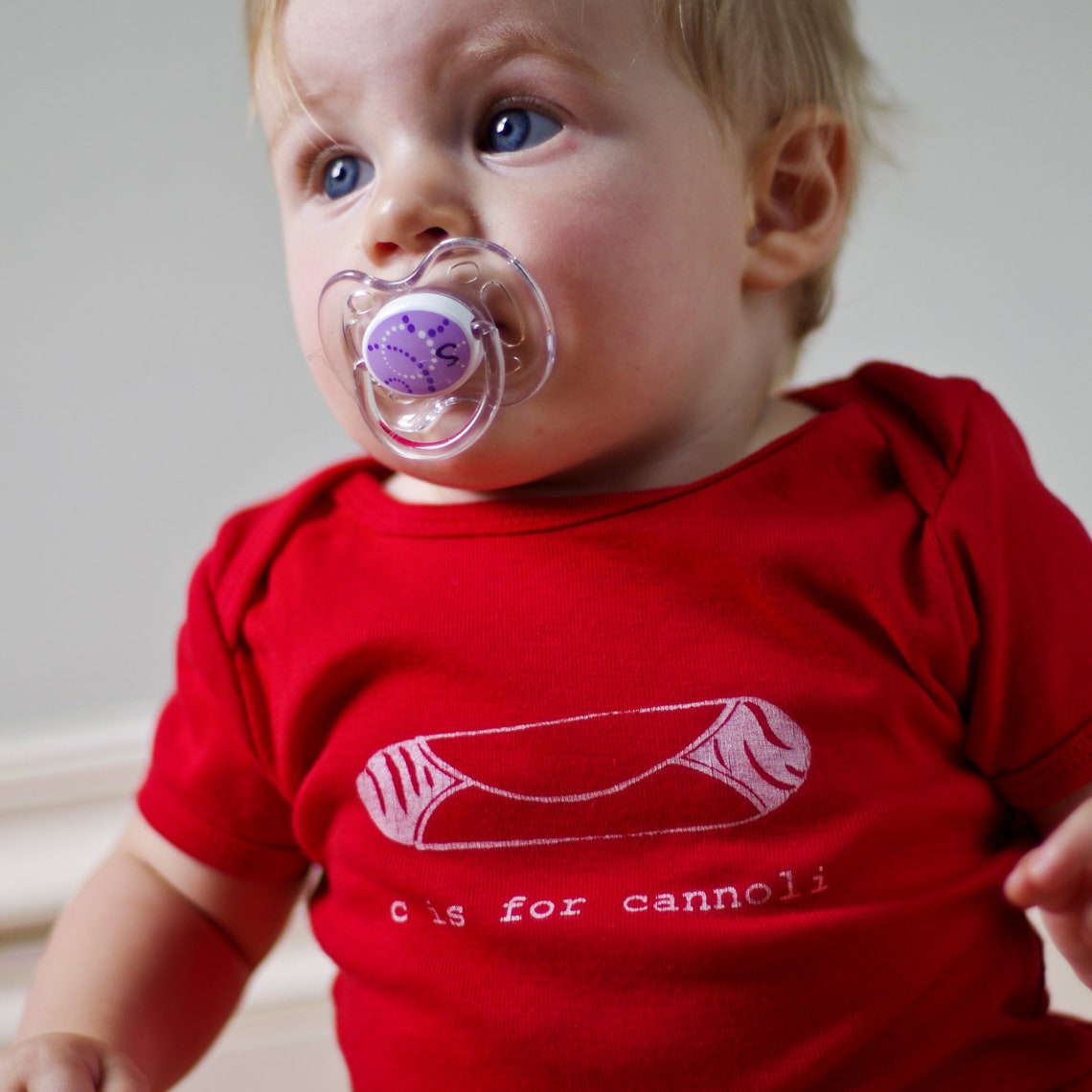 C is for Cannoli Baby One-piece Bodysuit red Italian - Etsy