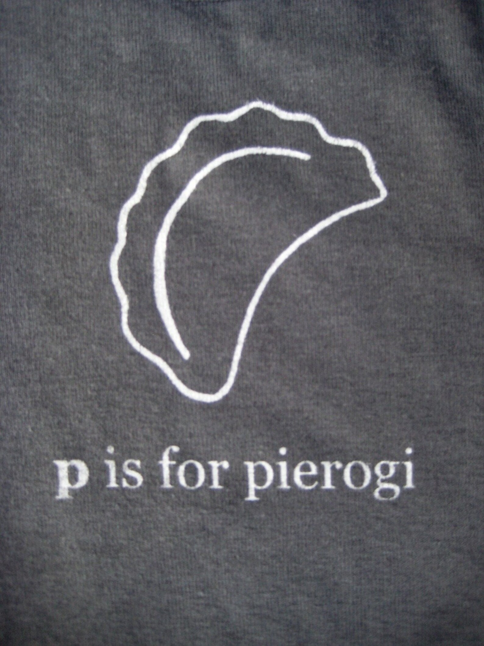 P is for Pierogi Baby One Piece Bodysuit red or Charcoal - Etsy