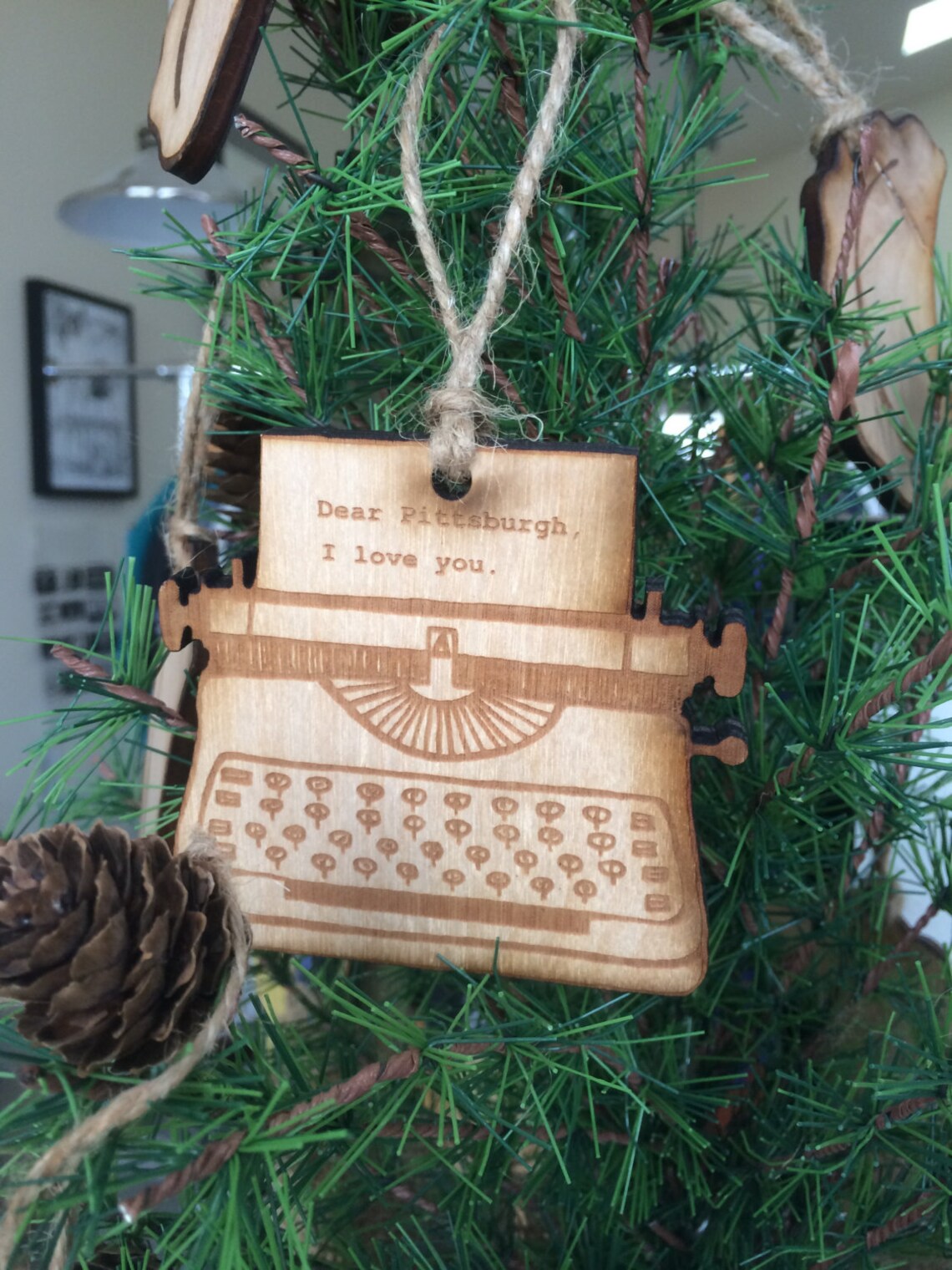 Dear Pittsburgh I Love You. Typewriter Ornament - Etsy