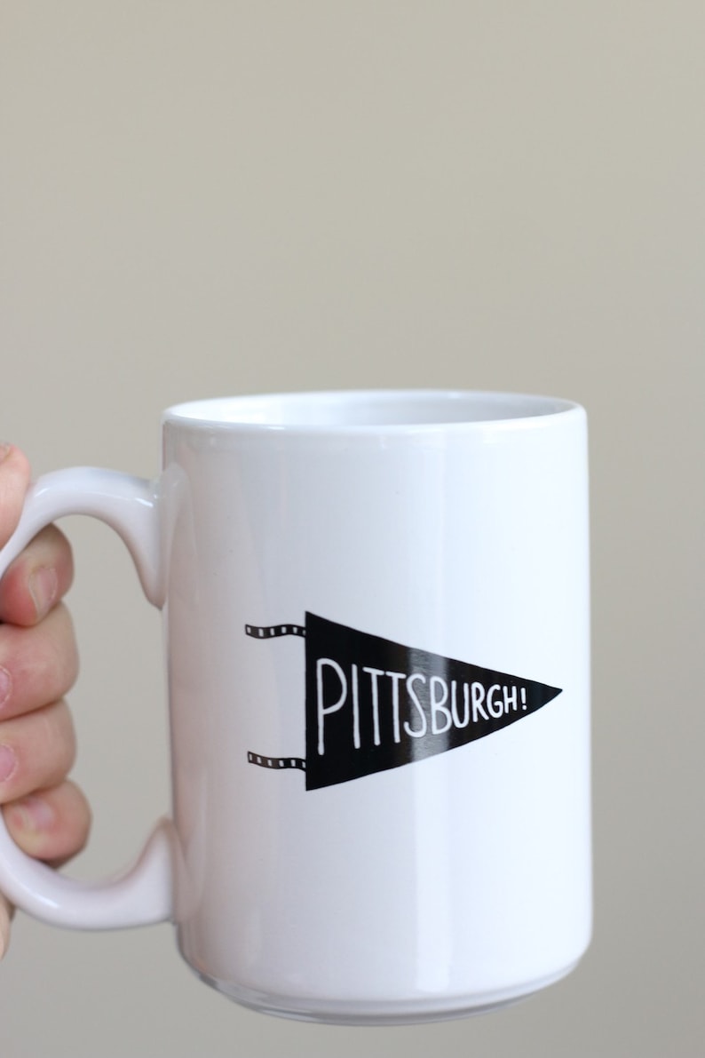 Pittsburgh Pennant Ceramic Coffee Mug 15 Oz. - Etsy