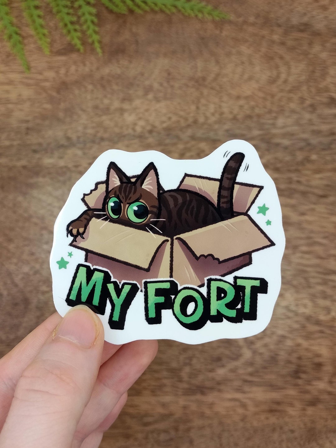 Cat Fort Cardboard Box Vinyl Sticker Glossy , Waterproof - Etsy