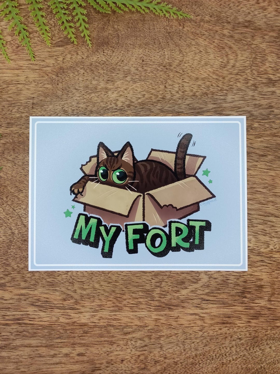 Cat Fort - Cardboard Box - Poster / Tabby Cat / Funny / Kawaii - Etsy