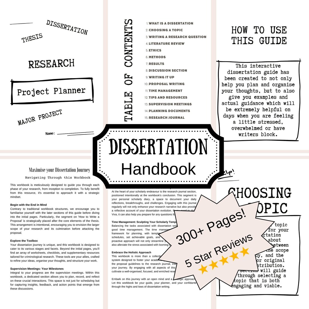Dissertation Handbook: 300+ Page Thesis Workbook (digital Download) - Etsy