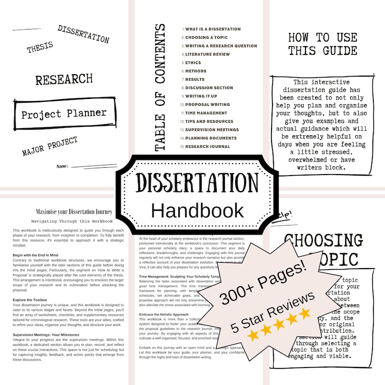 Dissertation Handbook: 300+ Page Thesis Workbook (digital Download) - Etsy